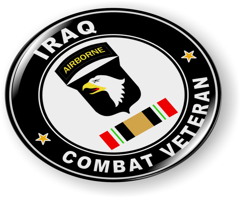 IRAQ COMBAT VETERAN 3D Domed Emblem Car Sticker Chrome ROUND Bezel | eBay