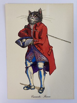 Cat Kitten Art Print Tabby Red Purple Blue Renaissance Costume ...