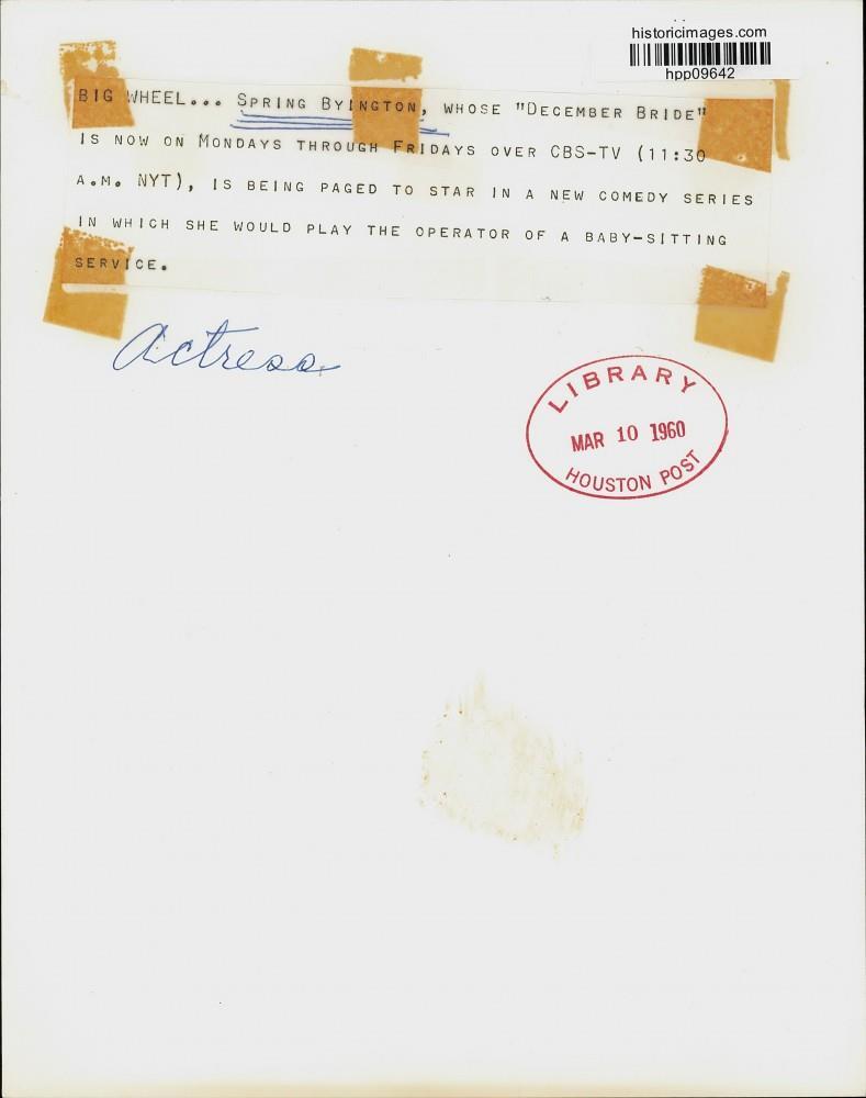 1960 Press Photo Actress Spring Byington, Star of "December Bride ...