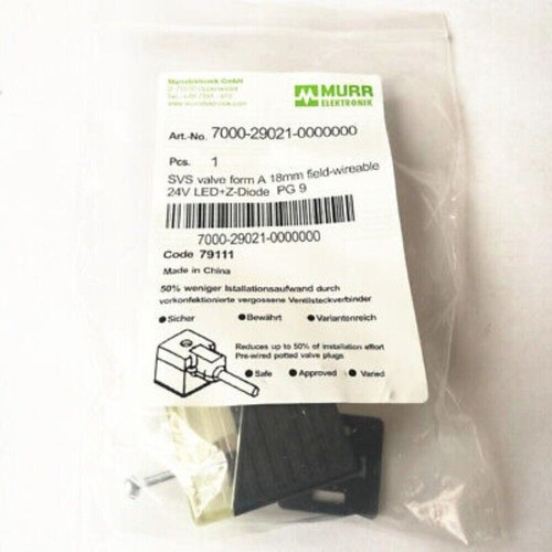 1pcs MURR Solenoid Valve Plug 7000-29021-0000000 DC24V LED 3129020 | eBay