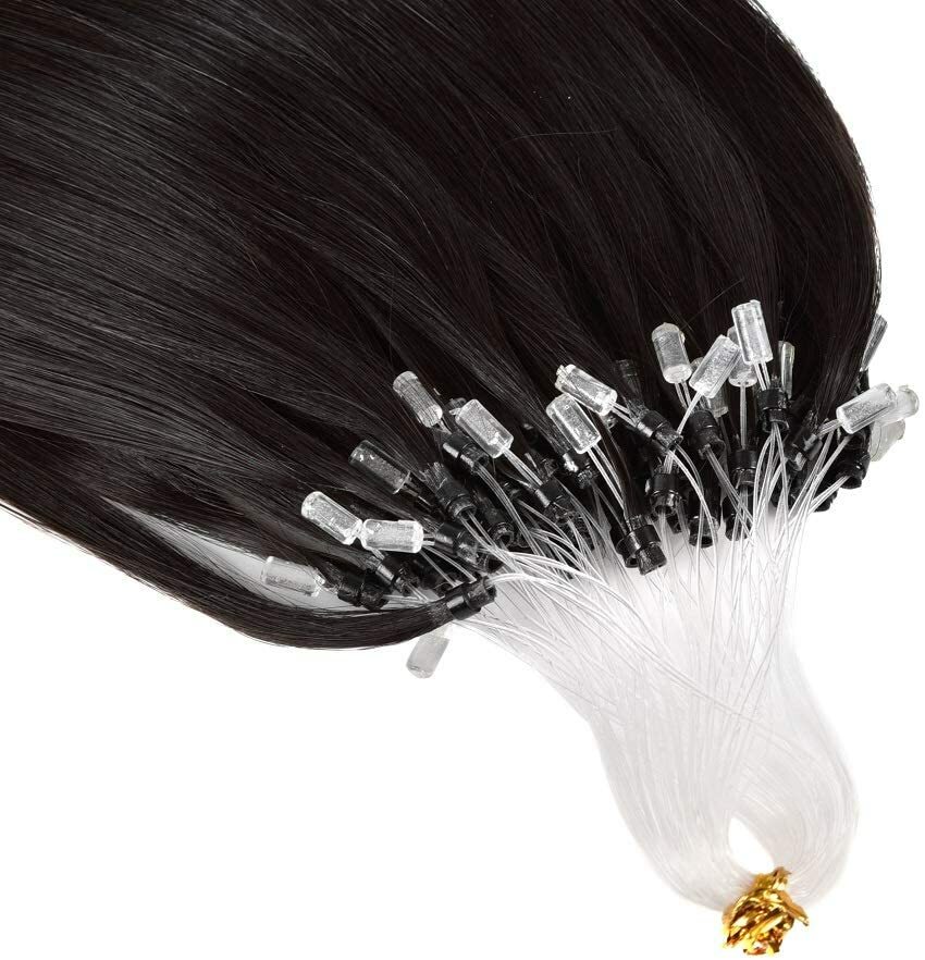 Micro Ring Loop Tip Remy Human Hair Extensions Straight Micro Beads ...
