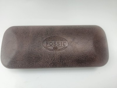 Fossil Eyeglass Hard Shell Case Dark Brown Sunglasses Sun Glasses | eBay