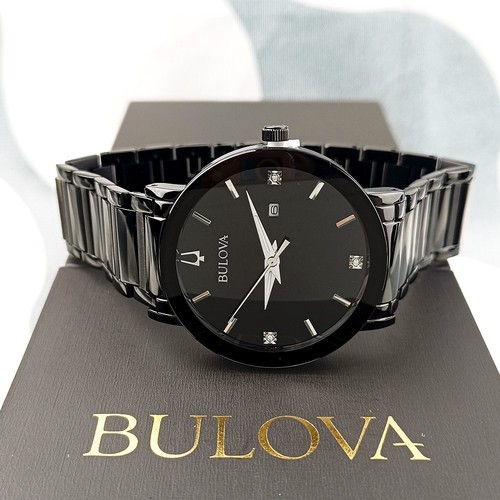 Bulova Futuro 98D144 Black Diamond Dial Stainless Steel Men's Quartz ...