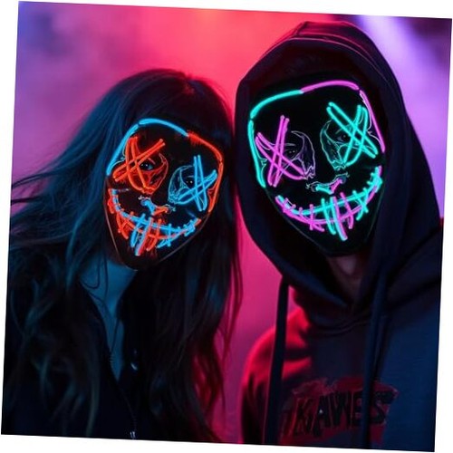 2 Pack Purge Masks Halloween Masks LED Light Up, Cosplay Costume for ...