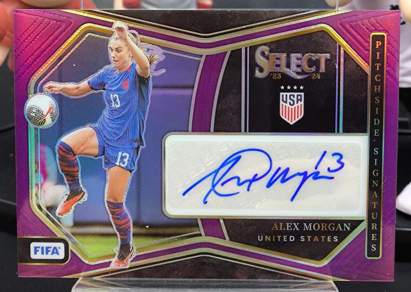 2023-24 Panini Select FIFA Alex Morgan #PS-AM USA Pitchside Auto Purple ...