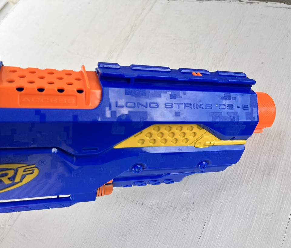 Nerf N-Strike CS-6 LongStrike Dart Blaster Sniper Rifle 3 Loaded Clips ...