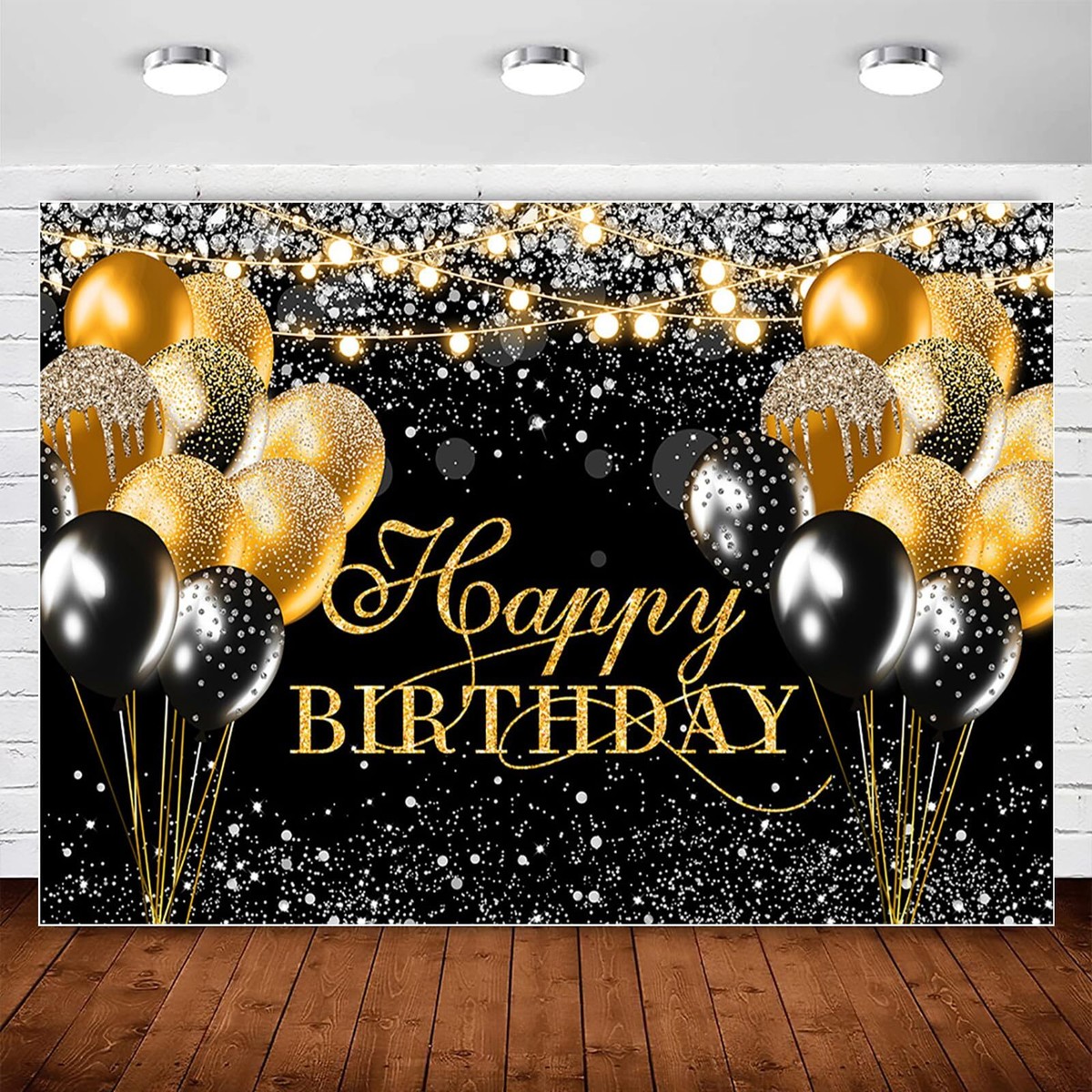 Happy Birthday Banner Gold