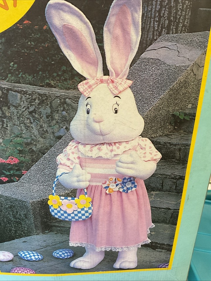 Vintage 36” Standing Easter Bunny Basket Door Greeter K-Mart Rabbit In ...