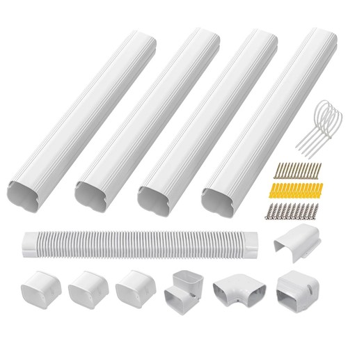 3'' 17 Ft Mini Split Line Set Cover, Decorative PVC Pipe Cover, Outside ...