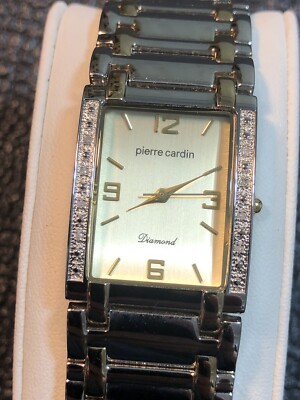 Pierre Cardin Men’s Diamond Dress Watch Gold/Silver Tone Wristwatch New ...