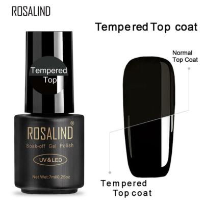 Nail TEMPERED TOP COAT Gel UV & LED Soak Off Hard Nails Protection Long ...