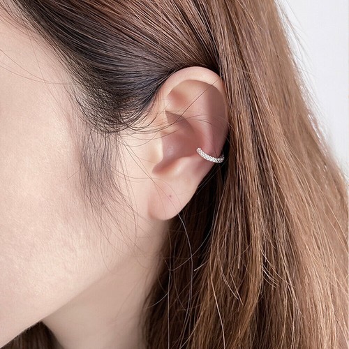 1PC Dome CZ Ear Cuff Sterling Silver 925 Earring | eBay