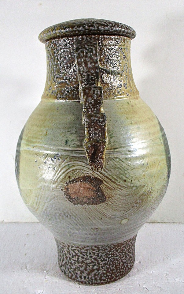 DON REITZ STUDIO POTTERY SALT GLAZE JAR W/COVER MINT, BLURRY AUTHENTIC ...