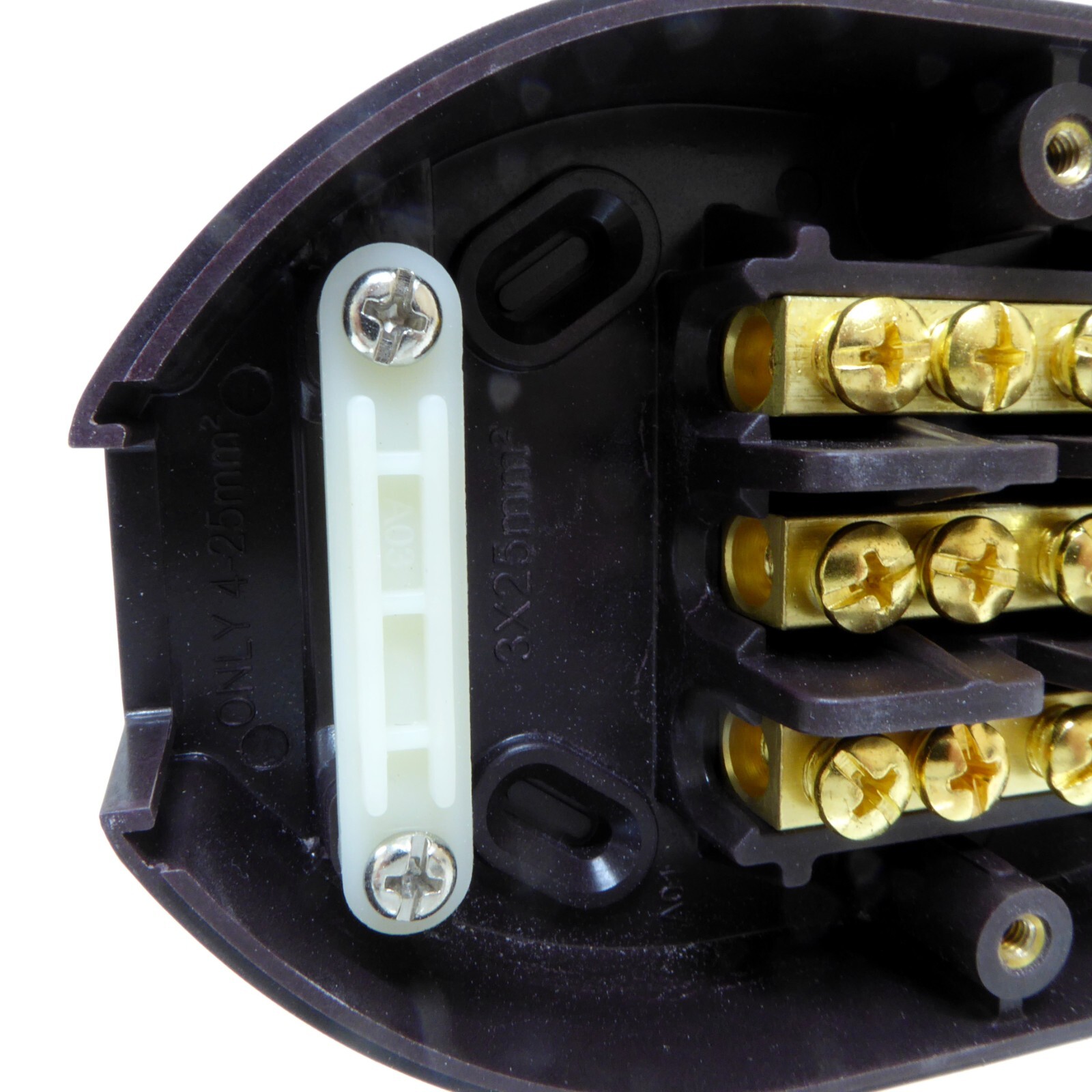 60 Amp 3 Terminal Junction Box for Cooker or Shower Brown - Max. 25mm² ...