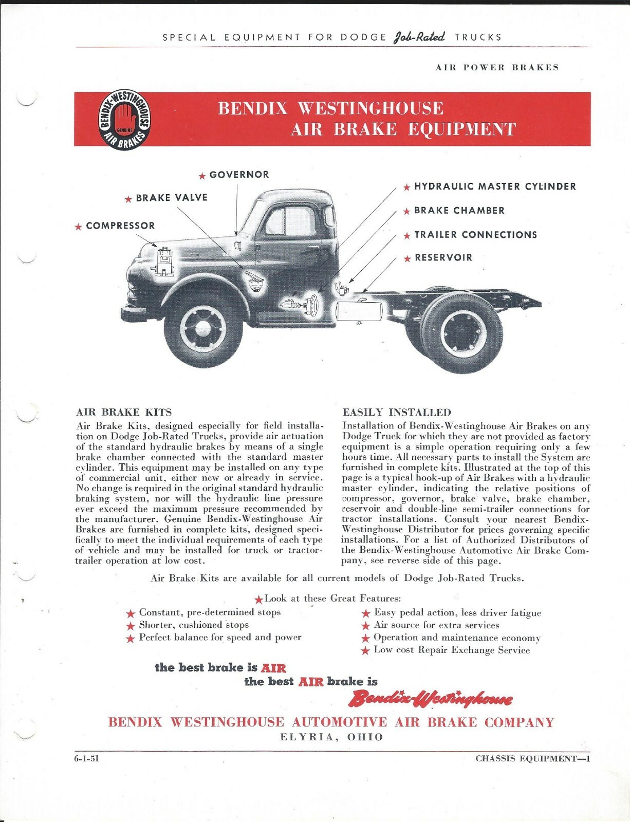 Truck Ad - Bendix Westinghouse Air Brake for Dodge c1951 - Brochure ...