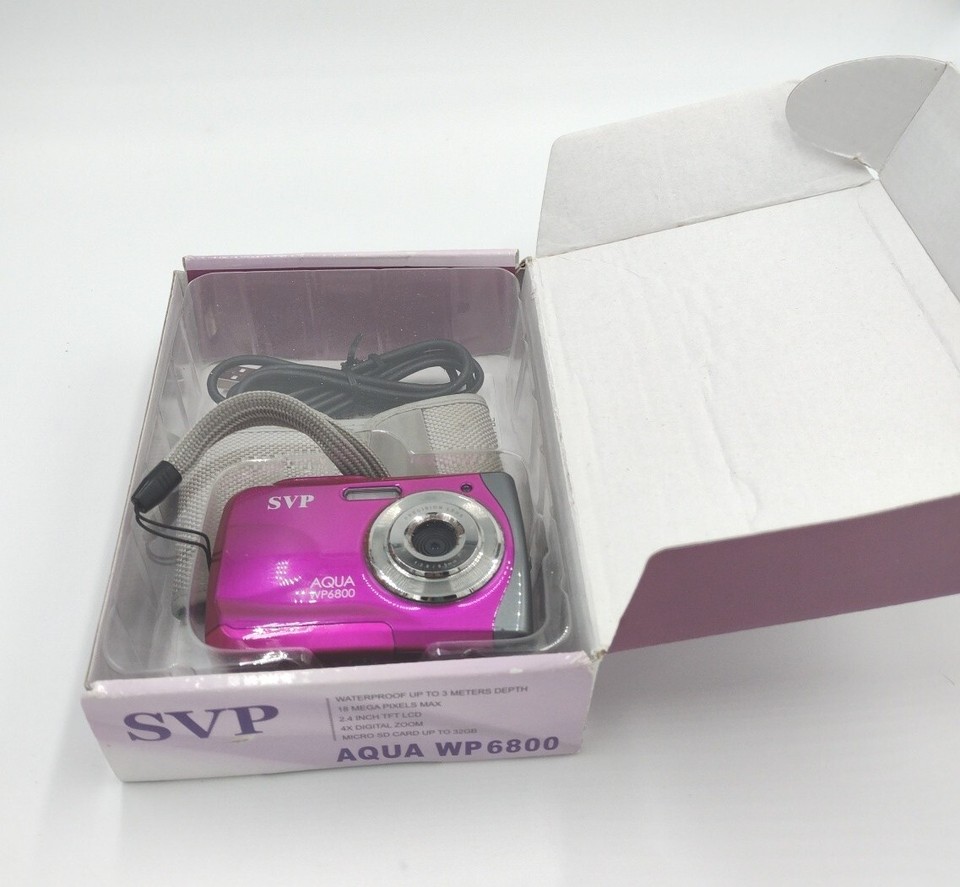 SVP Aqua WP6800 Underwater Waterproof Pink Digital Camera FOR PARTS ...