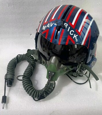 HGU-33 TOP GUN MAVERICK PILOT HELMET WITH LEATHER EDGE ROLL+Oxygen mask ...