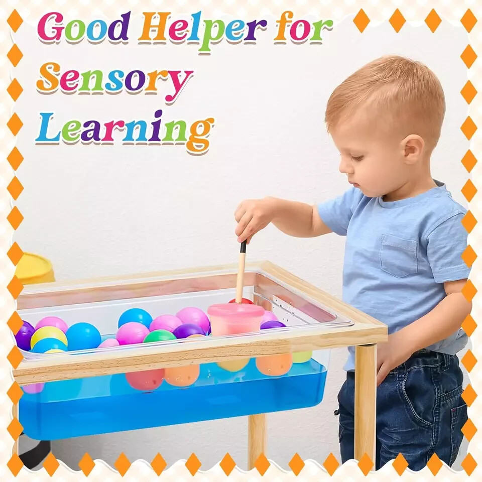 2 Sets Sensory Table Wood Sand Table Water Table Interactive Kids ...