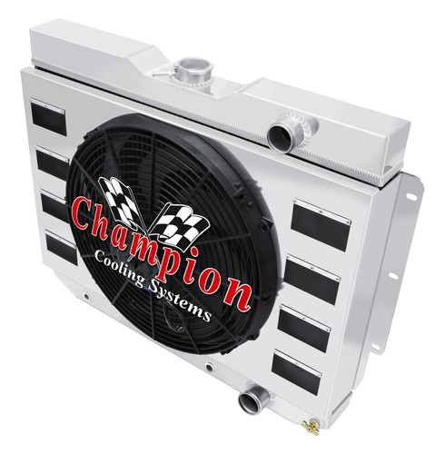 Rel 2 Row Radiator,16" Fan,Shroud with Flaps-1960-1965 Chevrolet ...