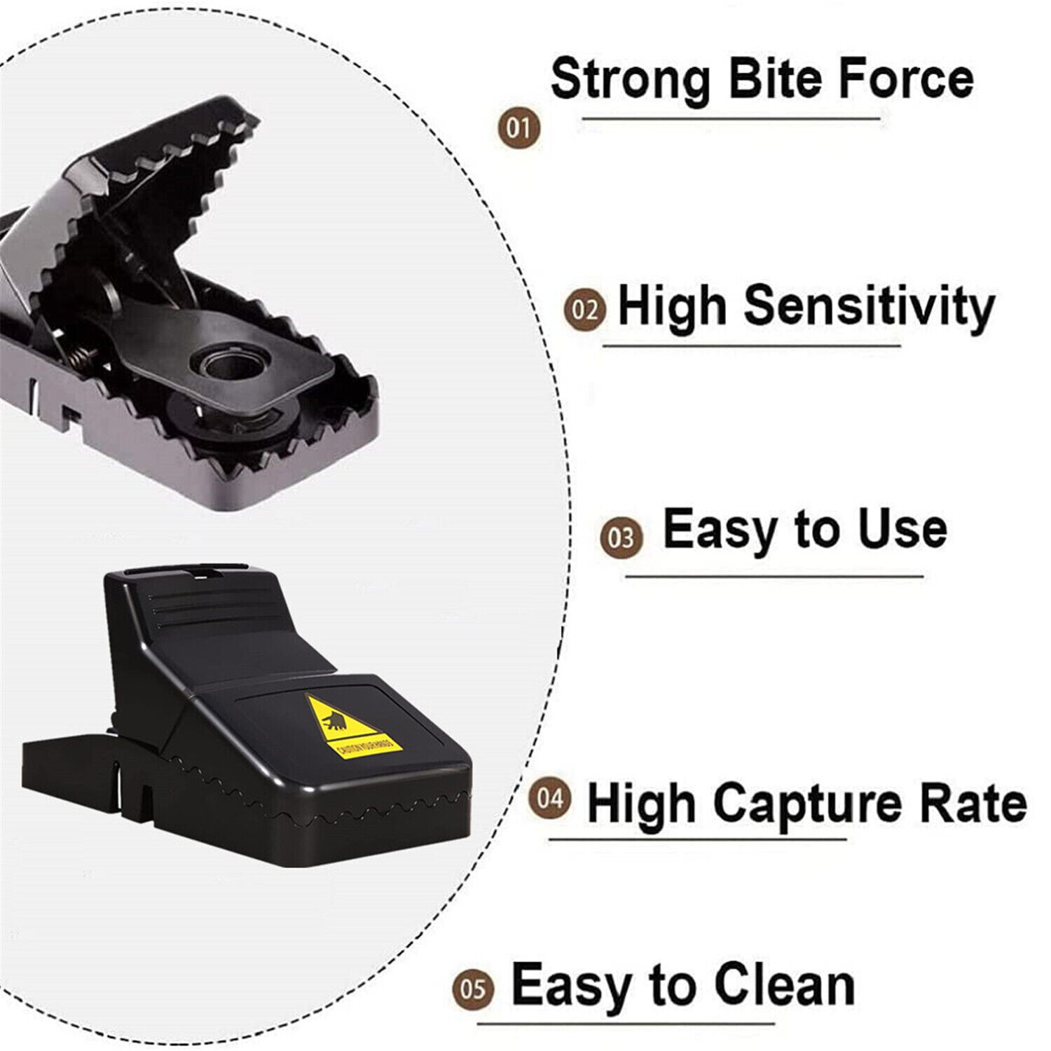 LARGE Mouse Traps Rat Mice Rodent Killer Snap Trap Reusable Heavy Duty ...