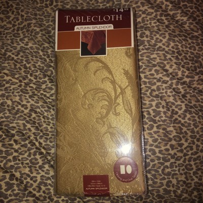 autumn Splendor 60” x 144” Gold Tablecloth | eBay