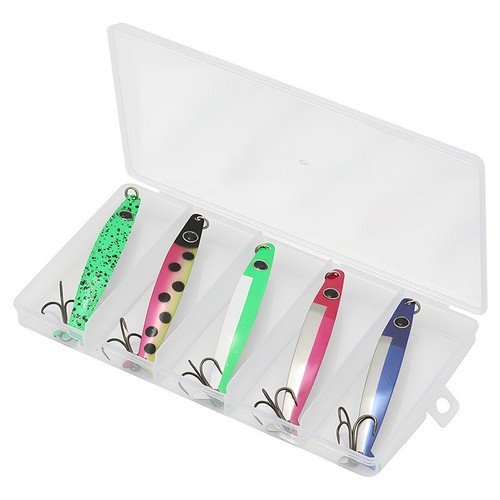 5pcs Metal Fishing Lures Kit Spoon Casting Spinner Baits for Bass Trout ...