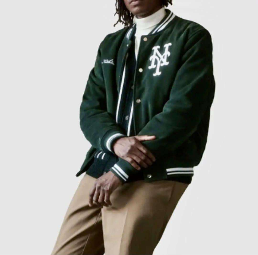 Kith Mlb Genuine Leather Suede Bomber Jacket Xl Varsity No Kith Mlb Genuine Leather Suede Bomber Jacket Xl Varsity No
