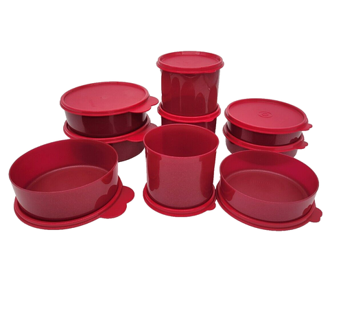 Tupperware LIMITED EDITION Set of Glitter Red Canisters, Bowls & Lids ...