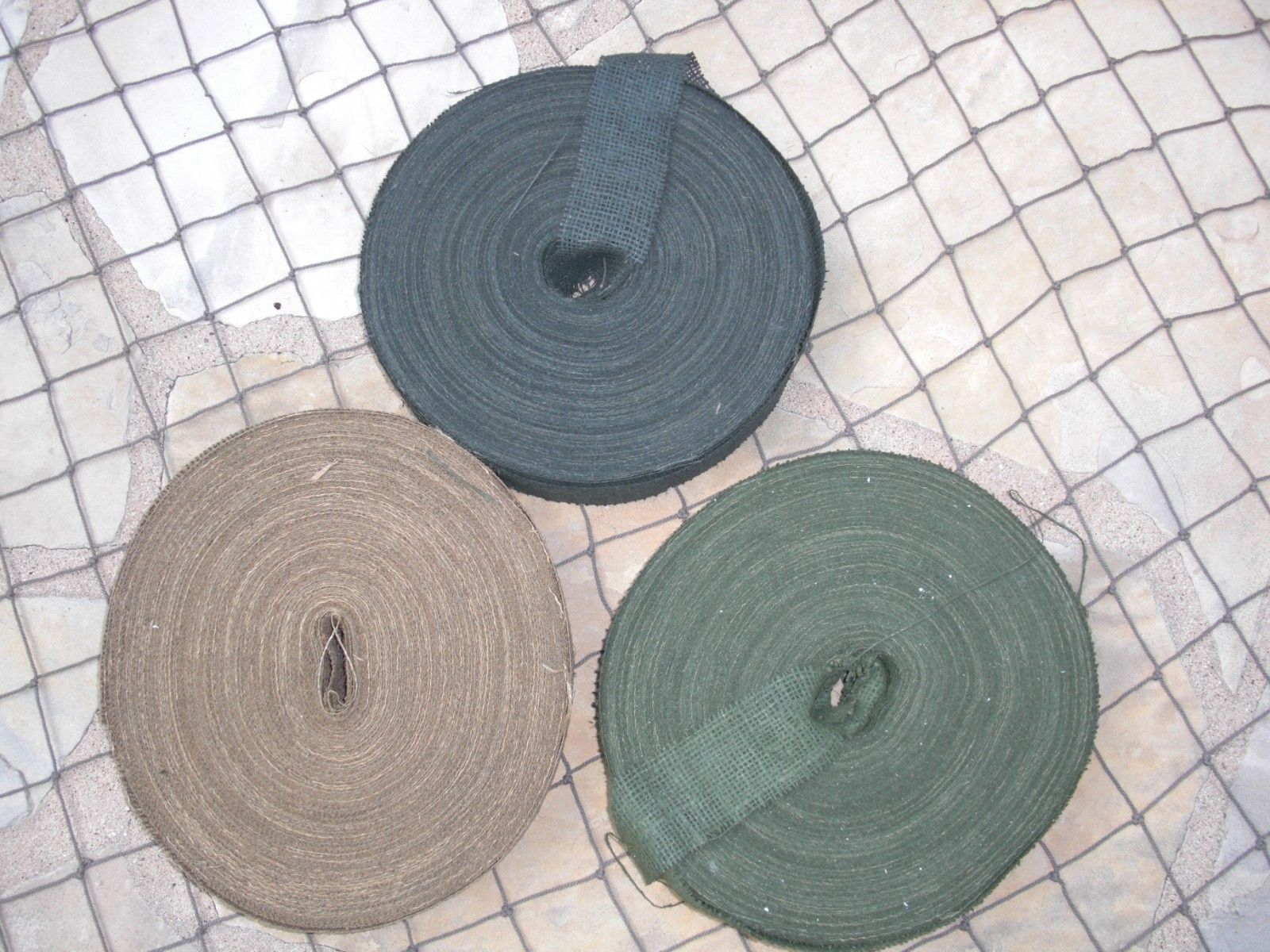 15 ft. ea of Orig. WWII US Army BROWN, OLIVE, & DARK GREEN Camo 2 ...