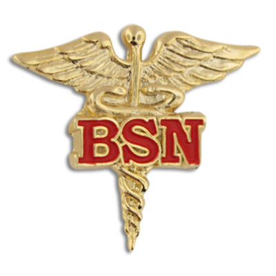 PinMart's Bachelor of Science Nursing Red BSN Caduceus Lapel Pin | eBay