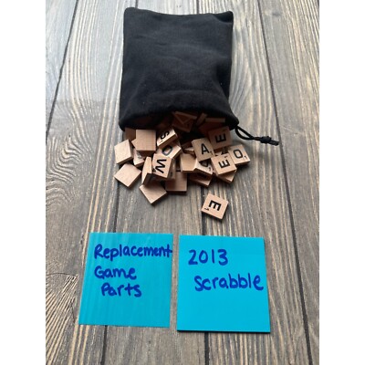 2013 Scrabble Replacement Game Parts - Wooden Letter Tiles With Black ...