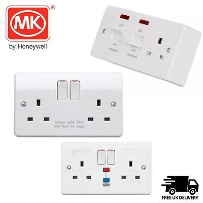 MK Logic Plus White Range - Honeywell Switches Sockets Blank Plate TV ...