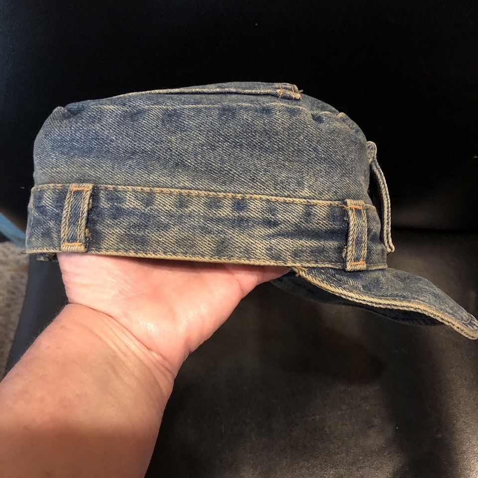 Robo Cap Denim 90's Grunge Biker Y2K | eBay