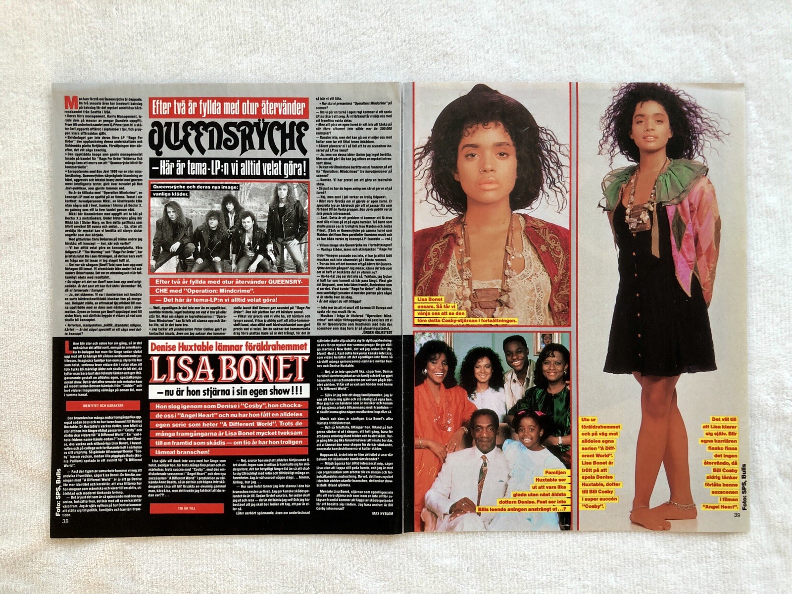 LISA BONET COSBY 1988 Clipping Poster Swedish Music magazine Okej ...