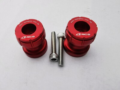 RCB Racing Boy Swingarm Bobbins Paddock Stand Spools Red M6 Custom Cub ...