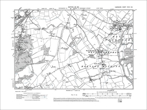 Chawton, East Worldham, West Worldham, Old Map Hampshire 1911: 35SE | eBay