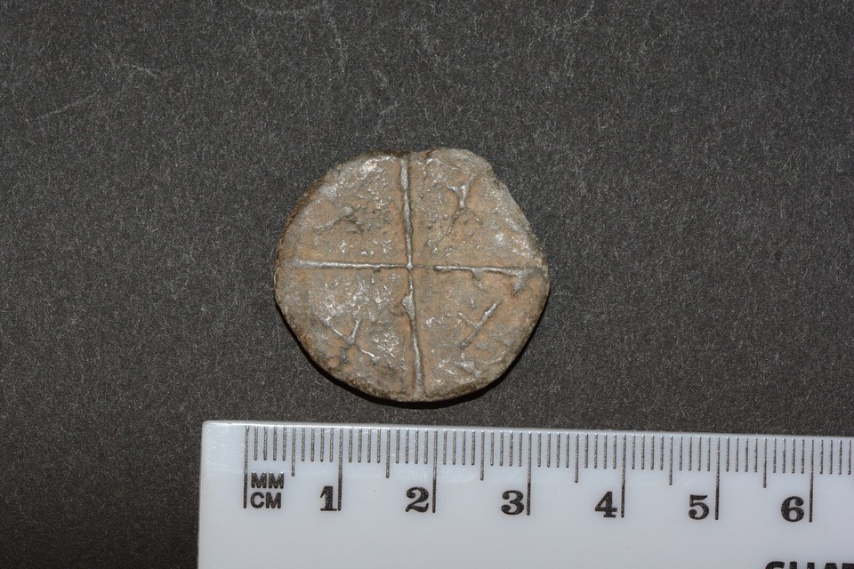 A large medieval lead long cross token pilgrim shrine token circa.1500 ...
