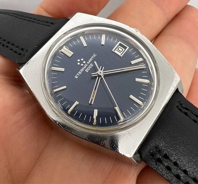ETERNA MATIC 2002 Vintage Automatic Watch Blue Dial SWISS MADE | eBay