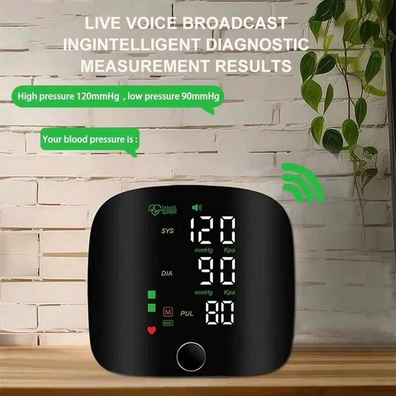 LCD Digital Wrist Blood Pressure Monitor Gauge Smart Voice Heart Rate ...