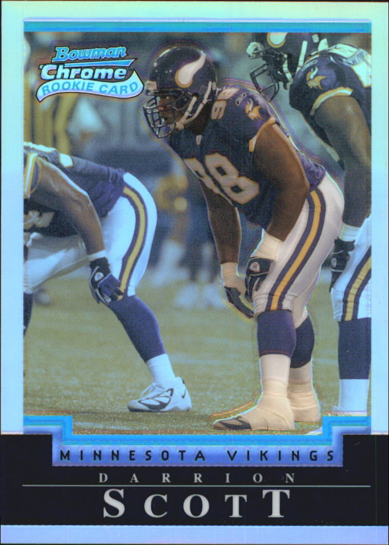 2004 Bowman Chrome Refractors Vikings Football Card #178 Darrion Scott ...