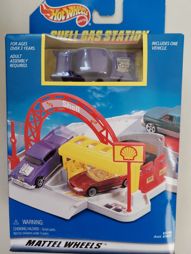 Hot Wheels Shell Gas Station Playset Sealed Includes Purple '57 Chevy ...