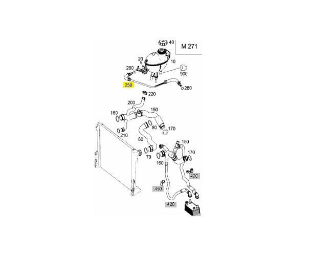 Expansion Tank Breather Hose for Mercedes W204 C-CLASS 2007-2014 M271 ...