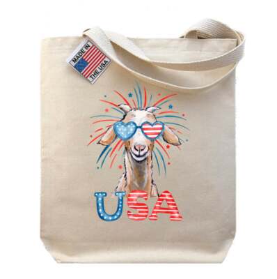 Goat Tote Bag 'Shyla', Cute Goat 4th of July Farm Animal Totes | eBay