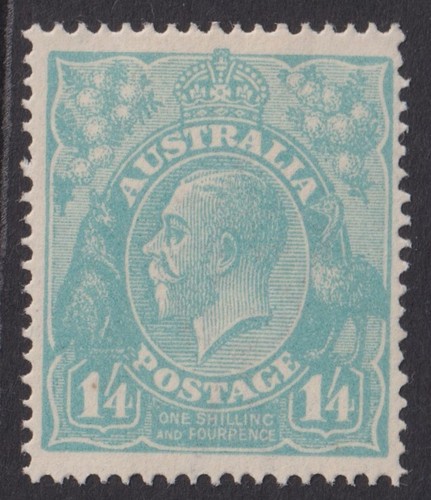 ACSC 128A ~ SG 66 - 1920 Australia 1/4d Turquoise Blue KGV Stamp Mint ...
