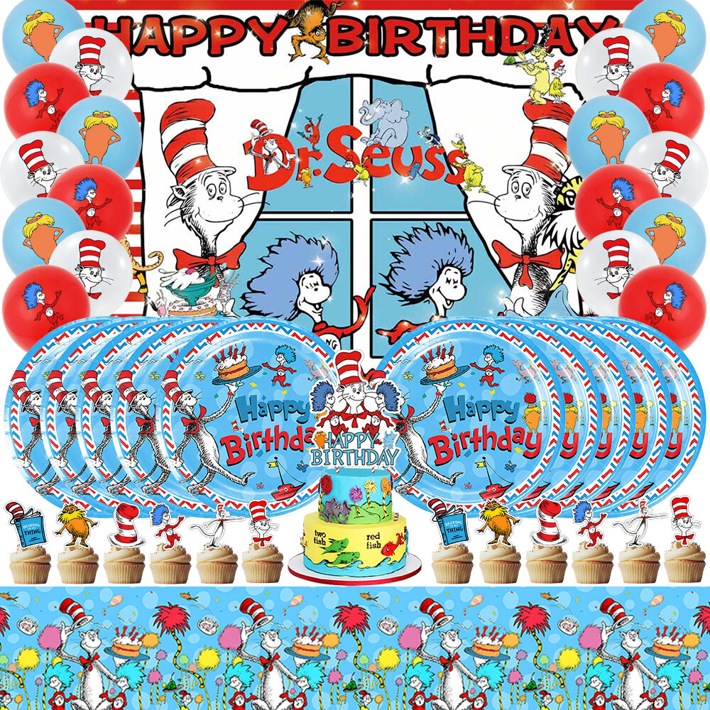 Dr Seuss Cat In The Hat Birthday Party Supplies