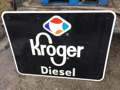 4' X 3' AUTHENTIC LARGE KROGER DIESEL FUEL RETIRED HIGHWAY ADVERTISING ...
