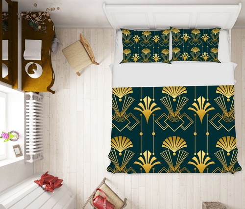 3D Yellow Fan Flower 2856NA Bed Pillowcases Quilt Cover Duvet Andrea ...