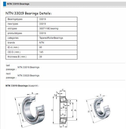 1PC NTN 4T-3301 Tapered roller bearing 95x145x39mm | eBay