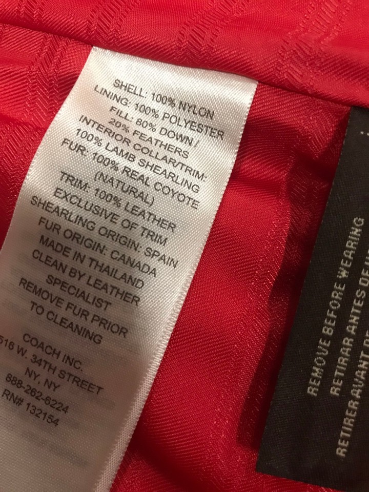 Coach Long Puffer Jacket, Women's Belted Coat with Fur Trim Hood Legacy ...