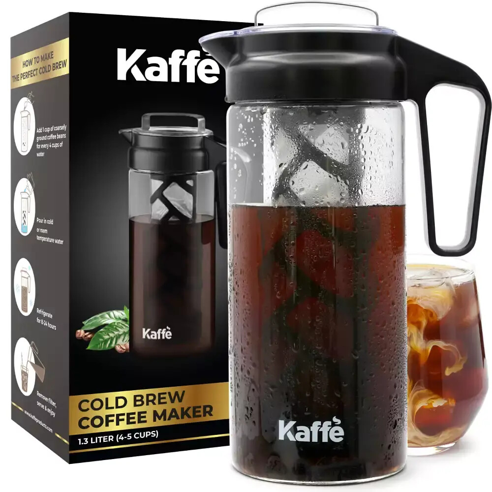 Cold Brew Coffee Maker, 1.3L cold brew pitcher, Cold brew coffee and ...